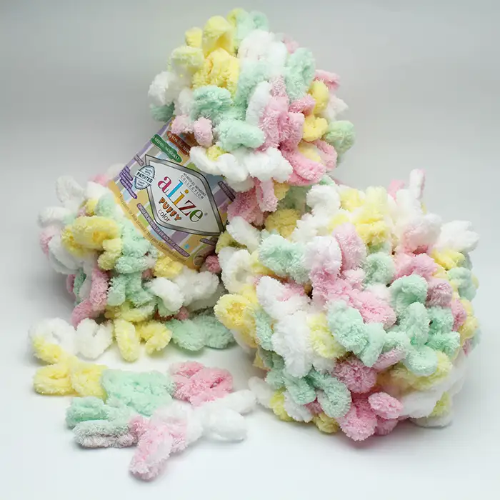 Пряжа Alize Puffy Color (Алізе Пуффі Колор) №5862 різнокольорова 100 гр ...